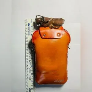 Handmade | Bags | Handmade Orange Leather St Bernard Dog Crossbody Bag ...